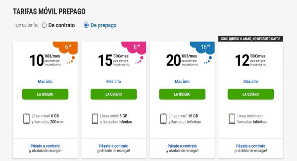 Yoigo Tarifas Prepago y De Contrato - Cotizator España